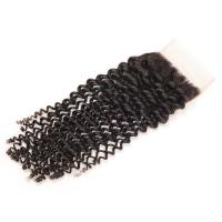 China Indian Kinky Curly Closure Made In China Top Closure Full Hand Tied Curly Closure for sale