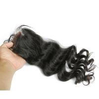 China Unprocessed Virgin Indian Hair Loose Wave Closure Indian Temple Hair Natural Soft for sale