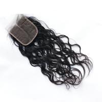 China No Shedding Indian Human Hair 4 by 4 Lace Closure Natural Wave Whole Hand Tied for sale