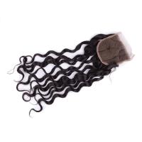 China Top Grade Human Hair Extension Lace Closure 4x4 Any Parting Indian Water Wave Closure for sale