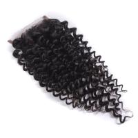 China Natural Hair Skin Malaysian Curly Closure 4