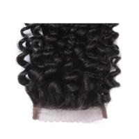 China Natural Hair Skin Malaysian Curly Closure 4