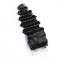 China Malaysian Hair 100% Virgin Deep Wave Closure 4x4 Lace Closure No Shedding No Tangle for sale