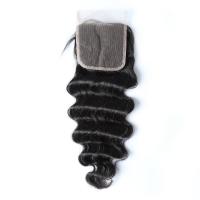 China Malaysian Hair 100% Virgin Deep Wave Closure 4x4 Lace Closure No Shedding No Tangle for sale