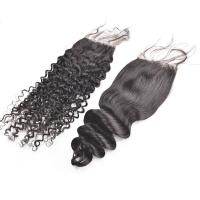 China Free Part Three Part Middle Part Malaysian Loose Wave Closure Virgin Human Hair for sale