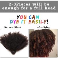 China Afro Kinky Curly Hair Brazilian Virgin Human Hair Bundles Natural Black Color No Tangle for sale