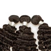 China Virgin Human Hair Extension Raw Brazilian Hair Material Big Curly 3 Bundles One Head for sale