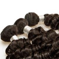 China Virgin Human Hair Extension Raw Brazilian Hair Material Big Curly 3 Bundles One Head for sale