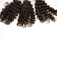 China Virgin Human Hair Extension Raw Brazilian Hair Material Big Curly 3 Bundles One Head for sale