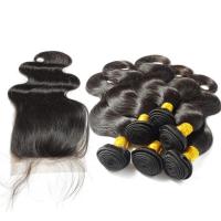 China Non Processed Virgin Human Hair Bundles Brazilian Body Wave No Synthetic for sale