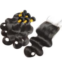 China Non Processed Virgin Human Hair Bundles Brazilian Body Wave No Synthetic for sale