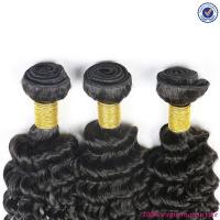 China Thick 100 Human Hair Weave , Double Drawn Strong Weft Loose Curly Brazilian Hair  for sale