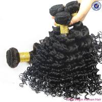 China Thick 100 Human Hair Weave , Double Drawn Strong Weft Loose Curly Brazilian Hair  for sale