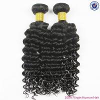 China Thick 100 Human Hair Weave , Double Drawn Strong Weft Loose Curly Brazilian Hair  for sale