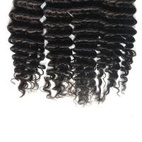 China Full And Thick Ends Brazilian Curly Hair Extensions , Deep Wave Human Hair Bundles  for sale