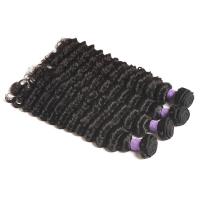 China Deep Wave Brazilian Hair Bundles , Unprocessed Brazilian Curly Hair Bundles  for sale