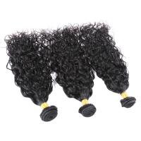 China 100 Unprocessed Brazilian Water Wave Human Hair , Natural Black Curly Hair Bundles  for sale