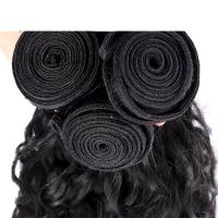 China 100 Unprocessed Brazilian Water Wave Human Hair , Natural Black Curly Hair Bundles  for sale