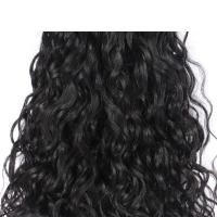 China 100 Unprocessed Brazilian Water Wave Human Hair , Natural Black Curly Hair Bundles  for sale