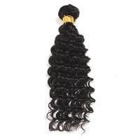 China Natural Black Virgin Human Hair Bundles Without Lice / Machine Double Weft for sale