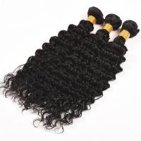 China Natural Black Virgin Human Hair Bundles Without Lice / Machine Double Weft for sale