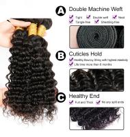 China Natural Black Virgin Human Hair Bundles Without Lice / Machine Double Weft for sale