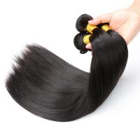 China Natural Black Real Straight Human Hair Extensions Bundles No Shedding for sale