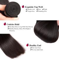 China Natural Black Real Straight Human Hair Extensions Bundles No Shedding for sale