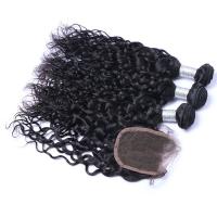 China 100% Peruvian Human Hair Extensions With 4x4 Virgin Hair Lace Closure for sale