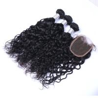 China 100% Peruvian Human Hair Extensions With 4x4 Virgin Hair Lace Closure for sale