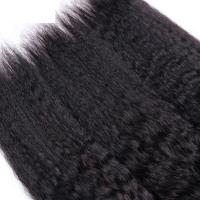 China Brazilian / Peruvian Kinky Straight Virgin Human Hair Bundles With Natural Color for sale