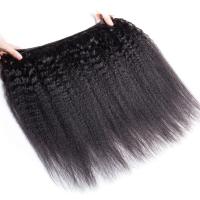 China Brazilian / Peruvian Kinky Straight Virgin Human Hair Bundles With Natural Color for sale
