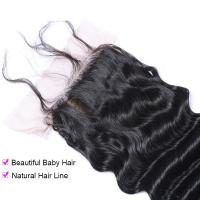 China Brazilian Deep Curly Silk Base Closure 10-20 Inches With 130% Density for sale