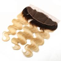 China Color 1B/613 Ombre Mixed Color Brazilian Hair 13inch by 4inch Ear To Ear Lace Frontal Closure for sale