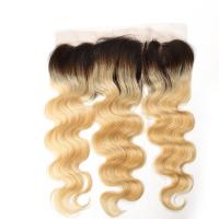 China Color 1B/613 Ombre Mixed Color Brazilian Hair 13inch by 4inch Ear To Ear Lace Frontal Closure for sale