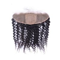 China Deep Wave 13x4 Lace Closure Raw Human Hair Lace Front Closure Piece for sale