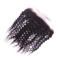 China Deep Wave 13x4 Lace Closure Raw Human Hair Lace Front Closure Piece for sale
