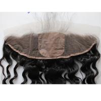 China Peruvian 13x4 Lace Closure , Loose Wave Frontal Closure Natural #1b Color Bleached Knots for sale