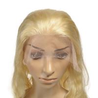 China Curly Glueless Human Hair Lace Front Wigs #613 Color With 130% Density for sale