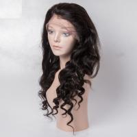 China Virgin Human Hair Lace Front Wigs No Shedding For Black Woman , Medium Brown Color for sale