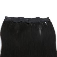 China Flip In Halo Hair Extension One Piece Set Black Lace With Fish Wire Clip In Human Hair Extension for sale