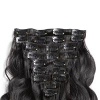 China Clip In Human Hair Extensions Body Wave 1B Color 7 Pieces Set Can Be Straighten No Shedding for sale