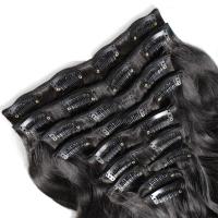 China Clip In Human Hair Extensions Body Wave 1B Color 7 Pieces Set Can Be Straighten No Shedding for sale