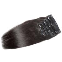 China Natural Black Color Remy Clip In Hair Extensions 100% Virgin Hair With 6 Pieces for sale