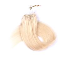 China Micro Ring Loop Brazilian Clip In Weave Human Hair Blonde 613 Color Silky Straight for sale