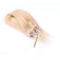 China Micro Ring Loop Brazilian Clip In Weave Human Hair Blonde 613 Color Silky Straight for sale