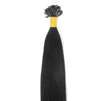 China Black Color Keratin Nail U Tip Hair Extensions Double Drawn 18