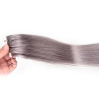 China Brazilian Virgin Glue PU Tape Hair Extensions For Thin Hair , Grey Color for sale