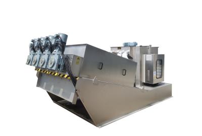 China Stainless Steel Multi Disk Screw Sludge Dewatering Machine PLC Control 1 Year Warranty for sale