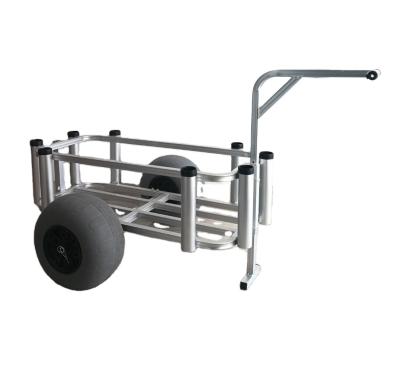 China Customized Size Camping Beach Trolley Beach Fishing Carts With Balloon Wheels for sale